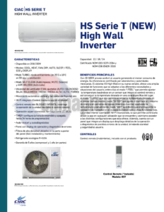 ficha_tecnica_minisplit_HS_Serie_T_Ciac_by_carrier_53HSQ | Climaproyectos S.A. de C.V.